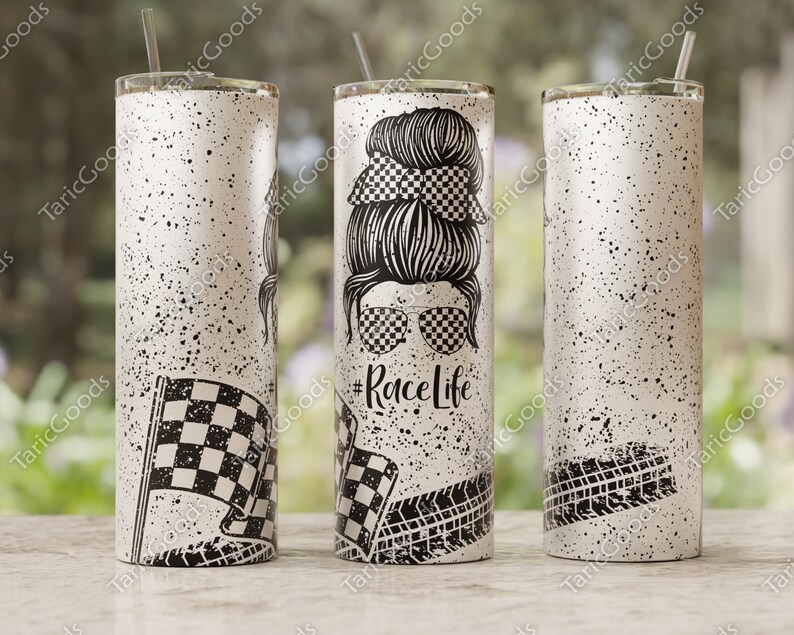 Race Mom Life 20 Oz Skinny Tumbler Sublimation Design Racing Etsy