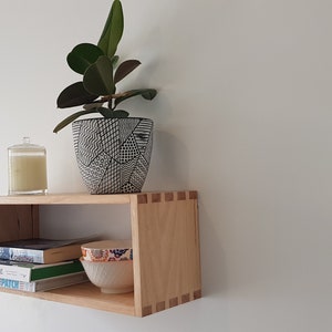 Timber Box Shelf, Wood Box Shelf, Floating Box Shelf, Dovetail Floating ...