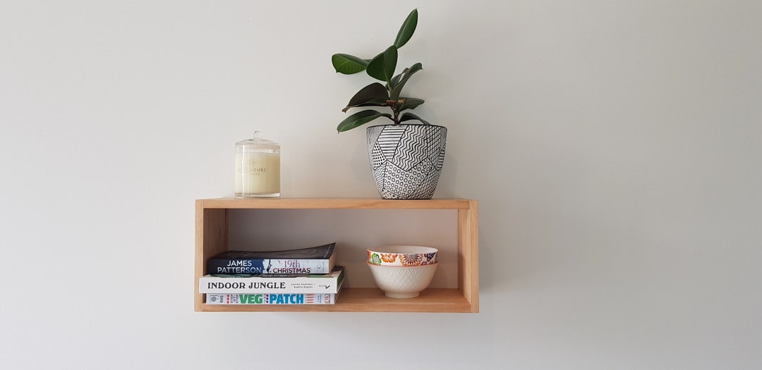Timber Box Shelf, Wood Box Shelf, Floating Box Shelf, Dovetail Floating ...