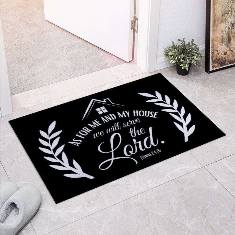 We Will Serve the Lord Christian Doormat Christian Decor - Etsy