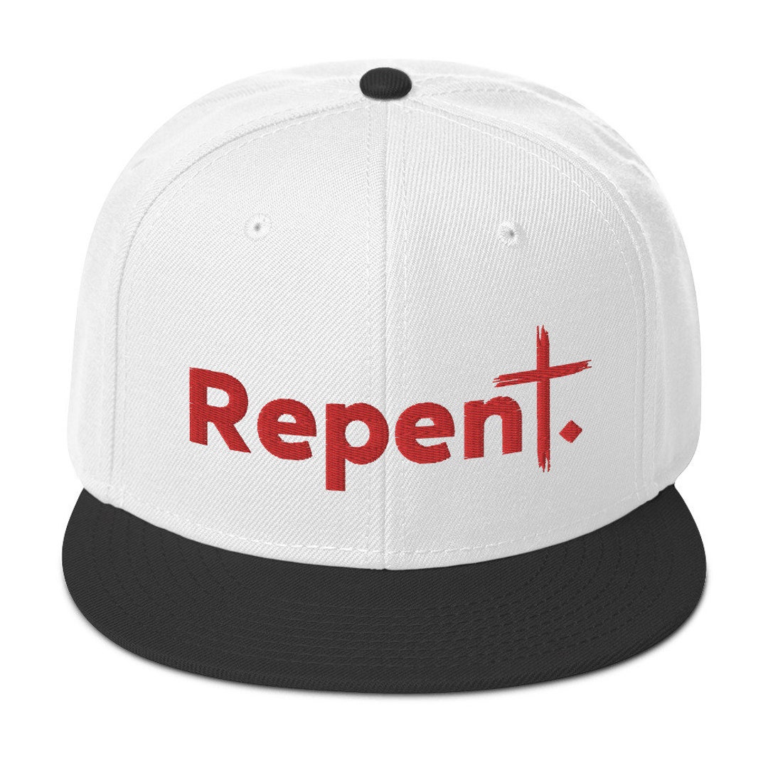 Repent - Christian Snapback Hat, Christian Hat, Repent Snapback Hat ...