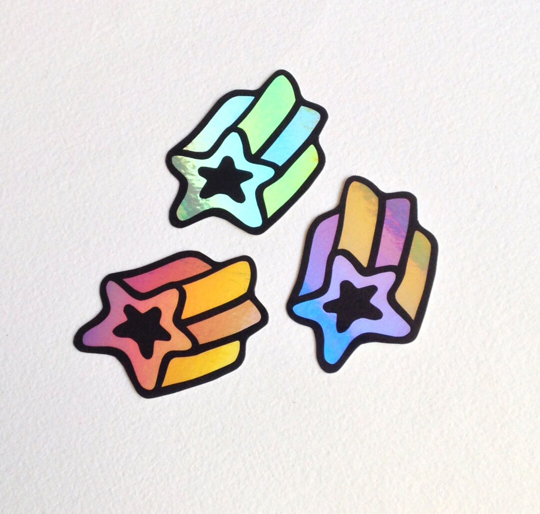 Shooting Star Holographic Sticker - Etsy