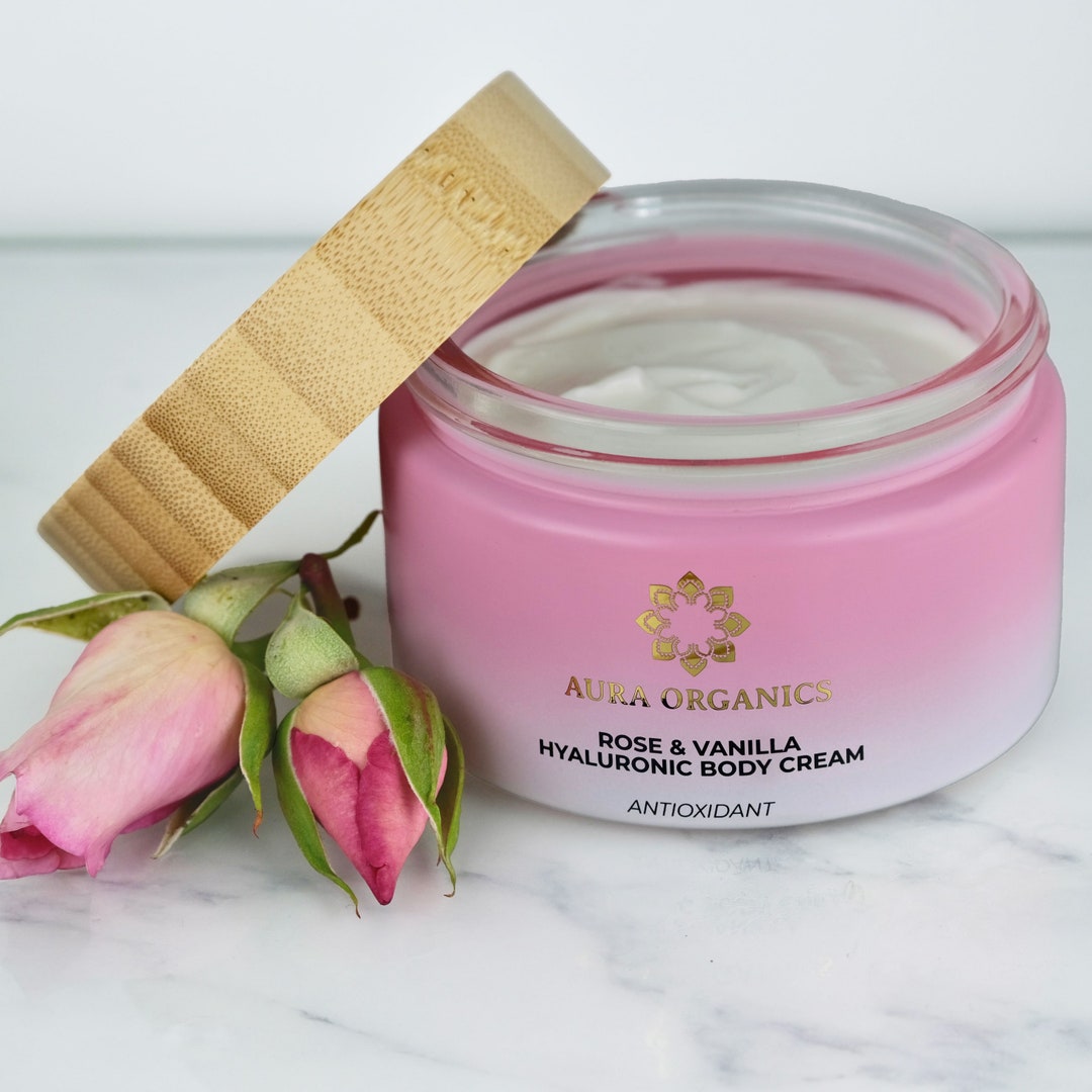 Vegan Organic Rose & Vanilla Body Cream – Natural Hydrating Moisturiser ...