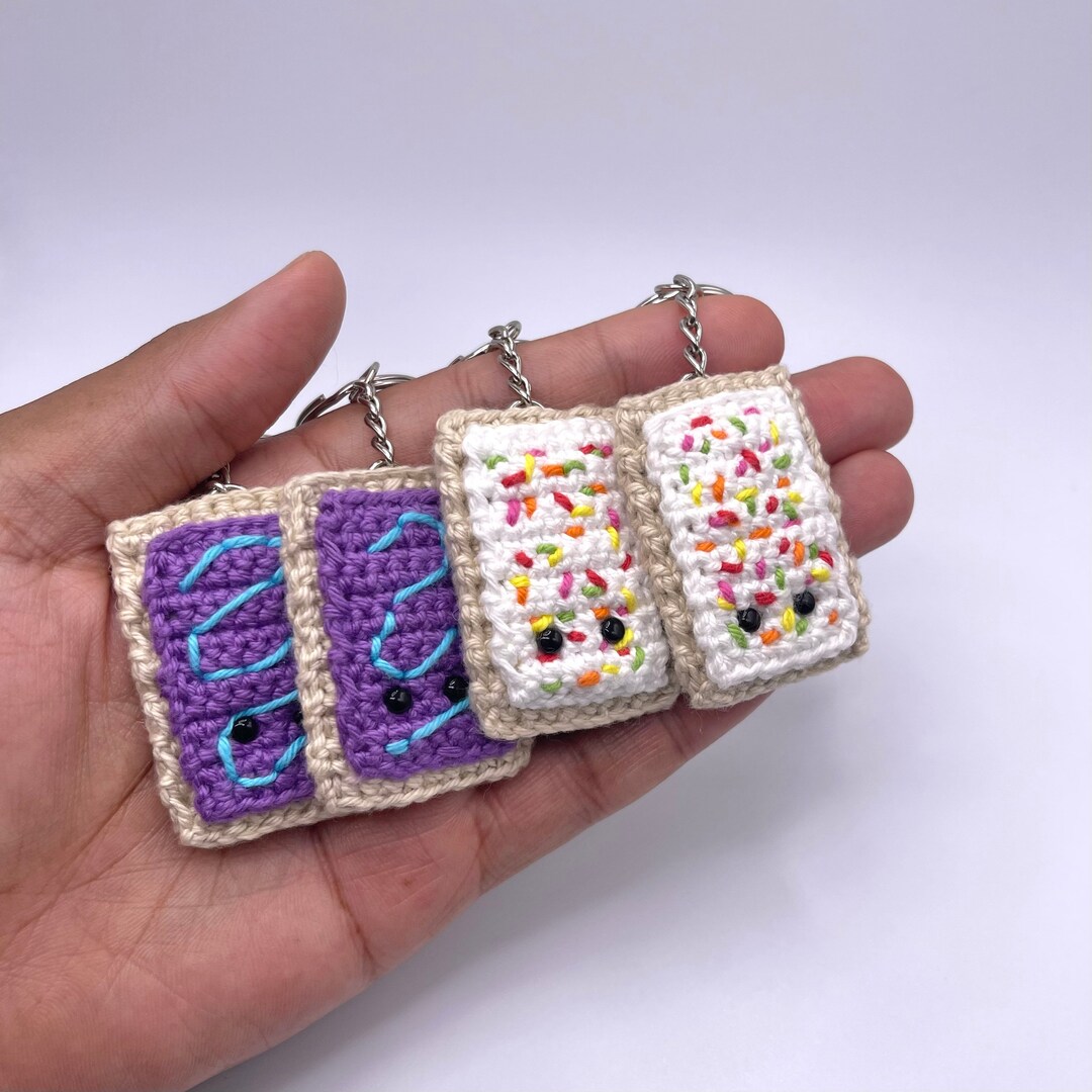 Crochet Toaster Pastry Keychain, Small Tart, Amigurumi Keychain, Cute ...