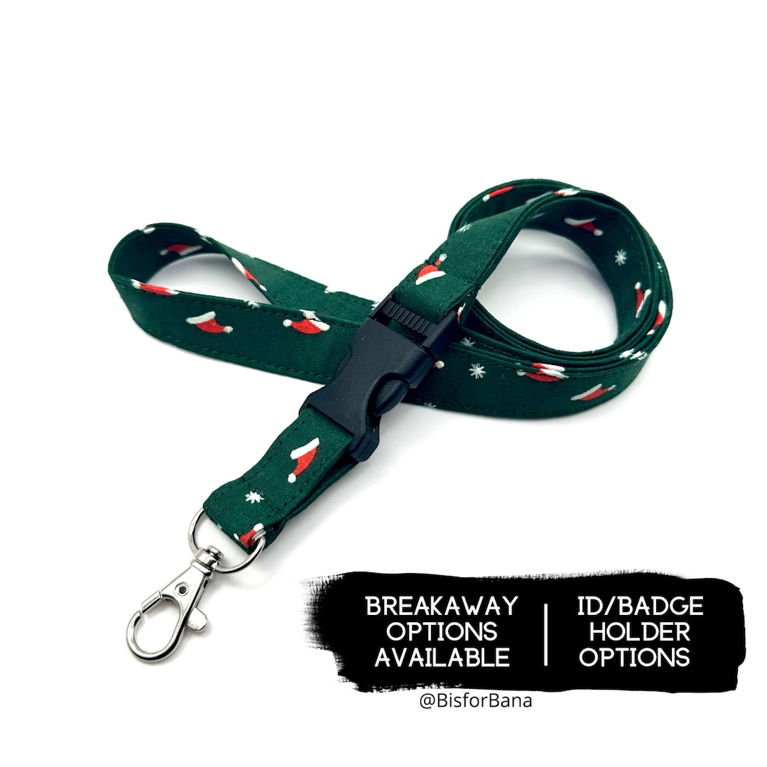 Christmas Fabric Lanyard Breakaway Santa Hat Winter - Etsy