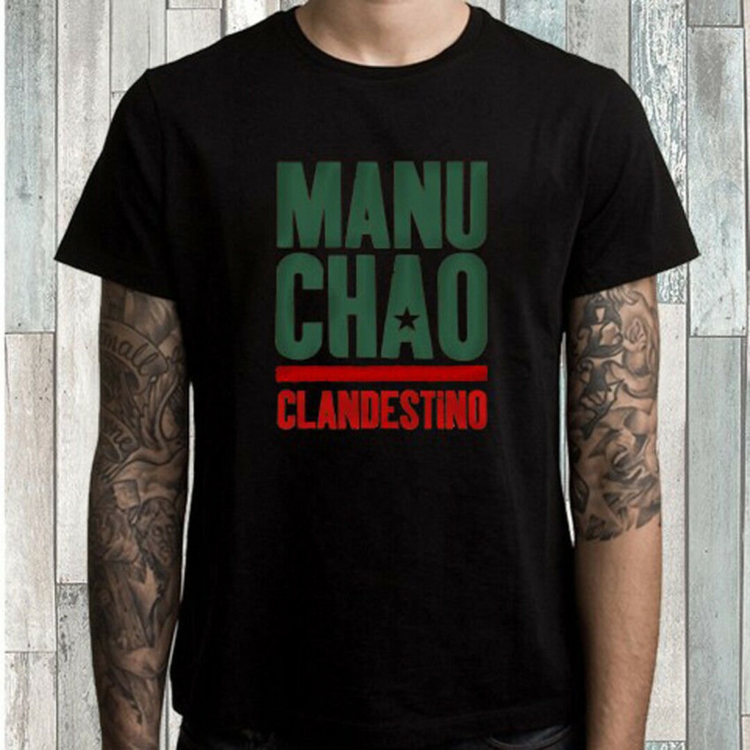 Sales Manu Chao Clandestino Logo Mens Black Tshirt Ba New Jsa Top - Etsy