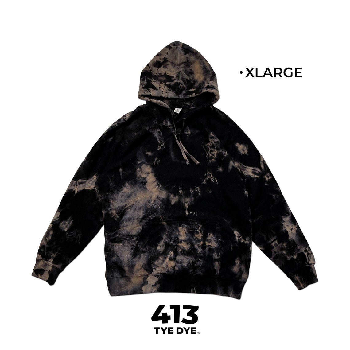 Acid Wash Hoodie Tie Dye Blank Acid Washed Black Pullover Sweatshirt ...