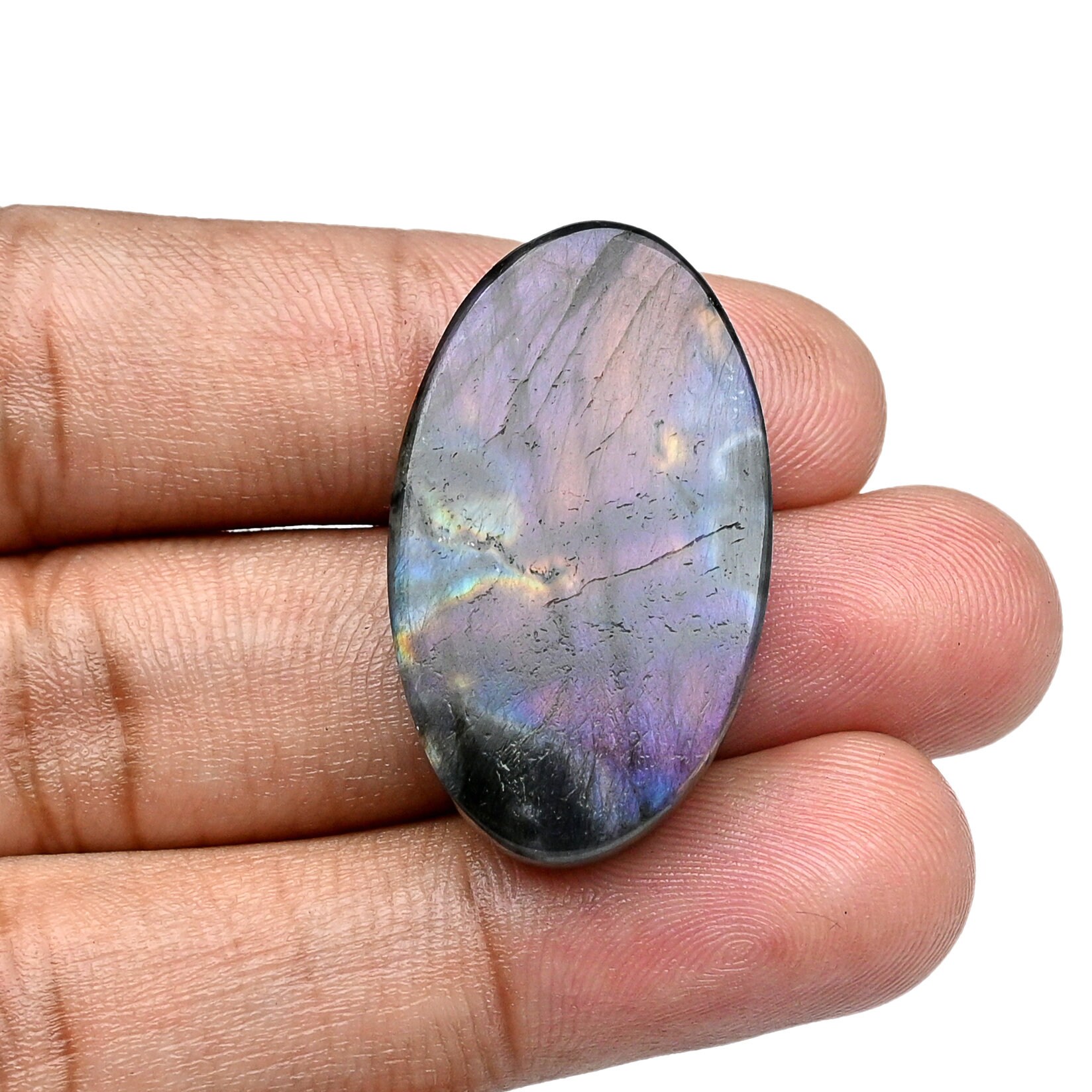 Purple Flash Labradorite Flashy Stone, Labradorite Worry Stone, Oval ...