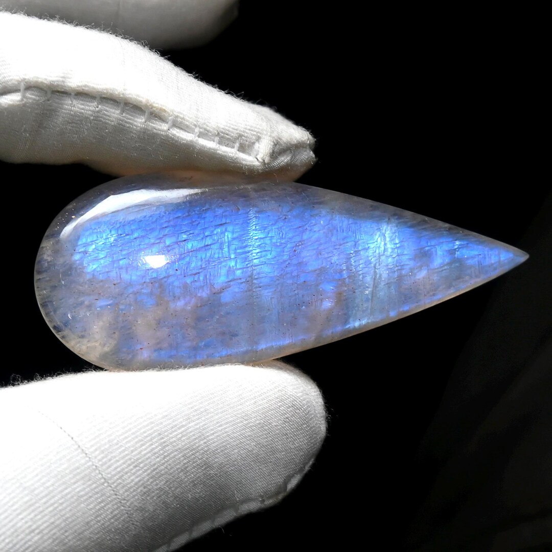African Flashy Rainbow Moonstone Gemstone Drop Shape Loose Semi ...