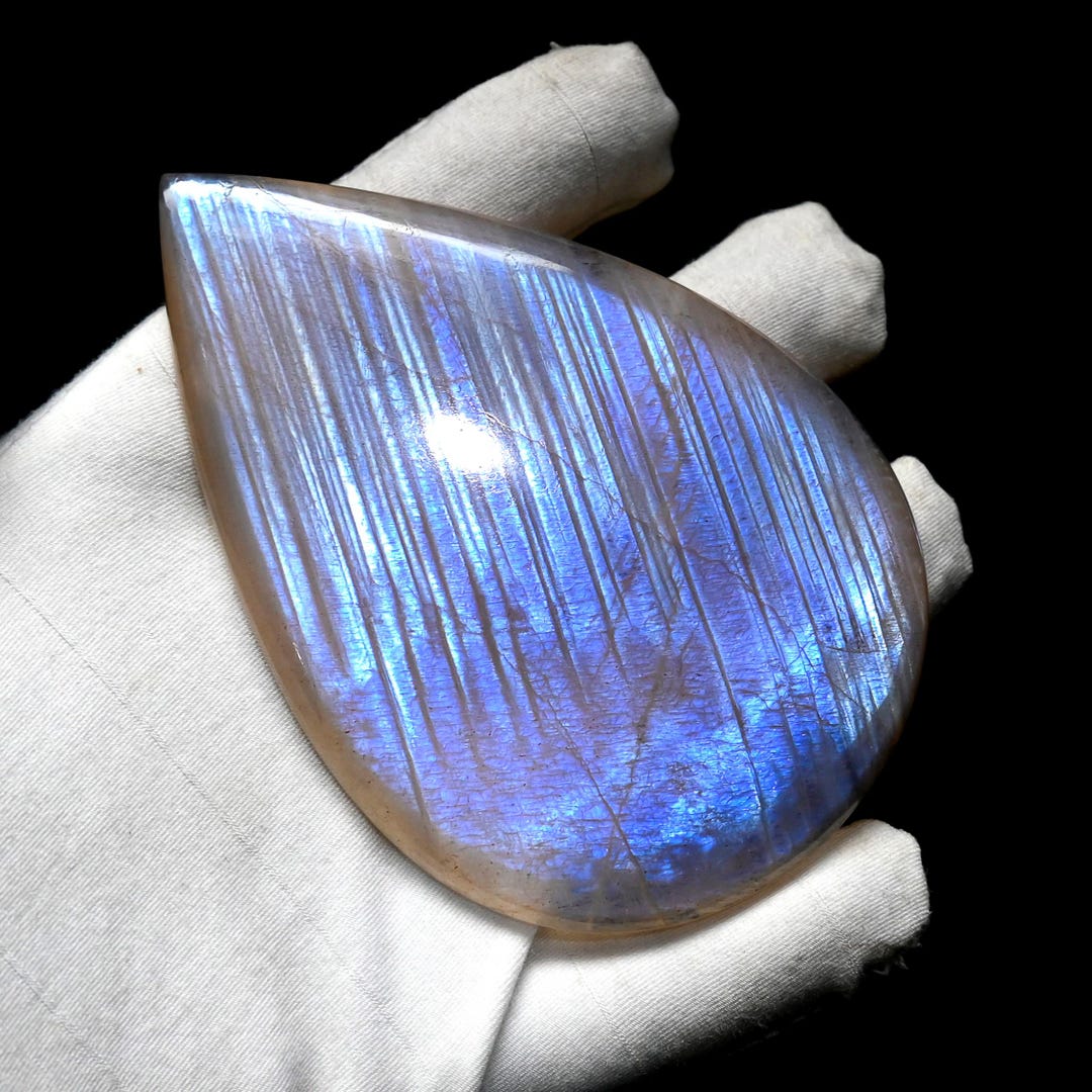 Pear Shape Blue Rainbow Moonstone African Loose Semi Precious Natural ...