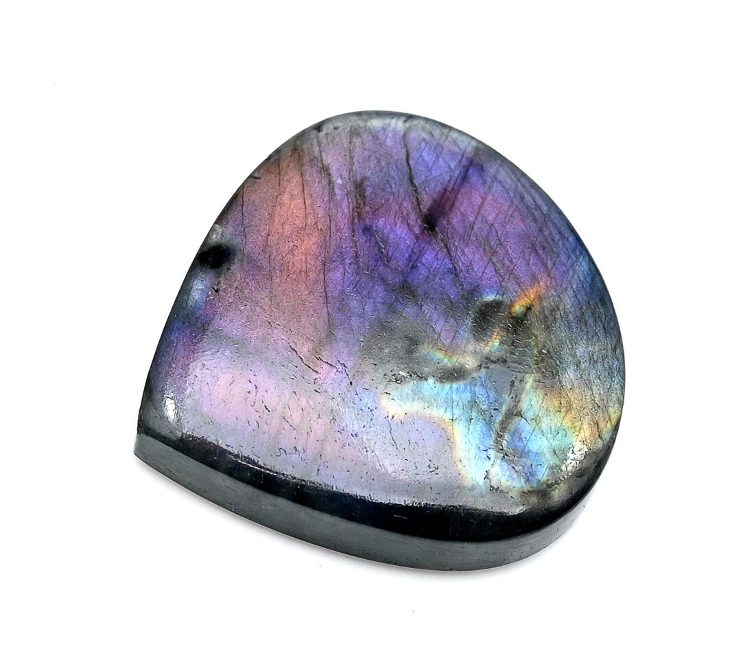 Purple Flash Labradorite Flashy Stone, Labradorite Worry Stone, Heart ...