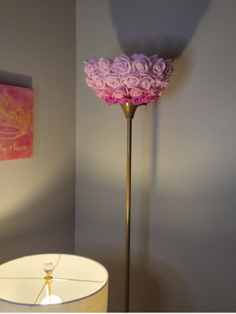 Light Pink Pink & Dark Pink Rose Floor Lamp. Glam Home Decor. - Etsy