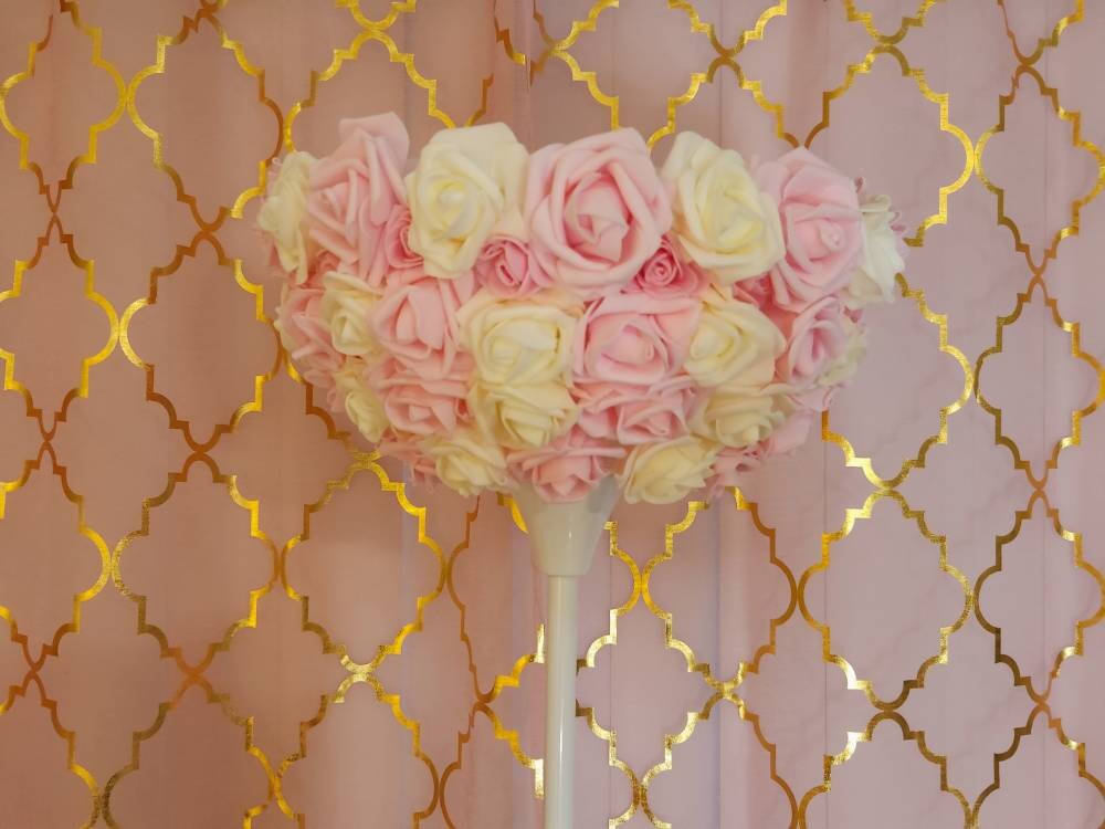 Pink & Ivory Rose White Floor Lamp. Glam Home Decor. Rose Lamp. - Etsy