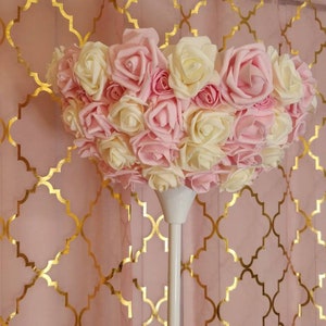 Pink & Ivory Rose White Floor Lamp. Glam Home Decor. Rose Lamp. - Etsy