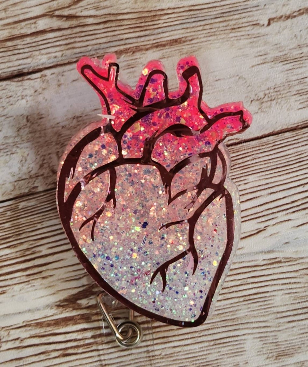 Iridescent Glitter & Rose Gold Anatomical Heart Cardiac Nurse Resin ...