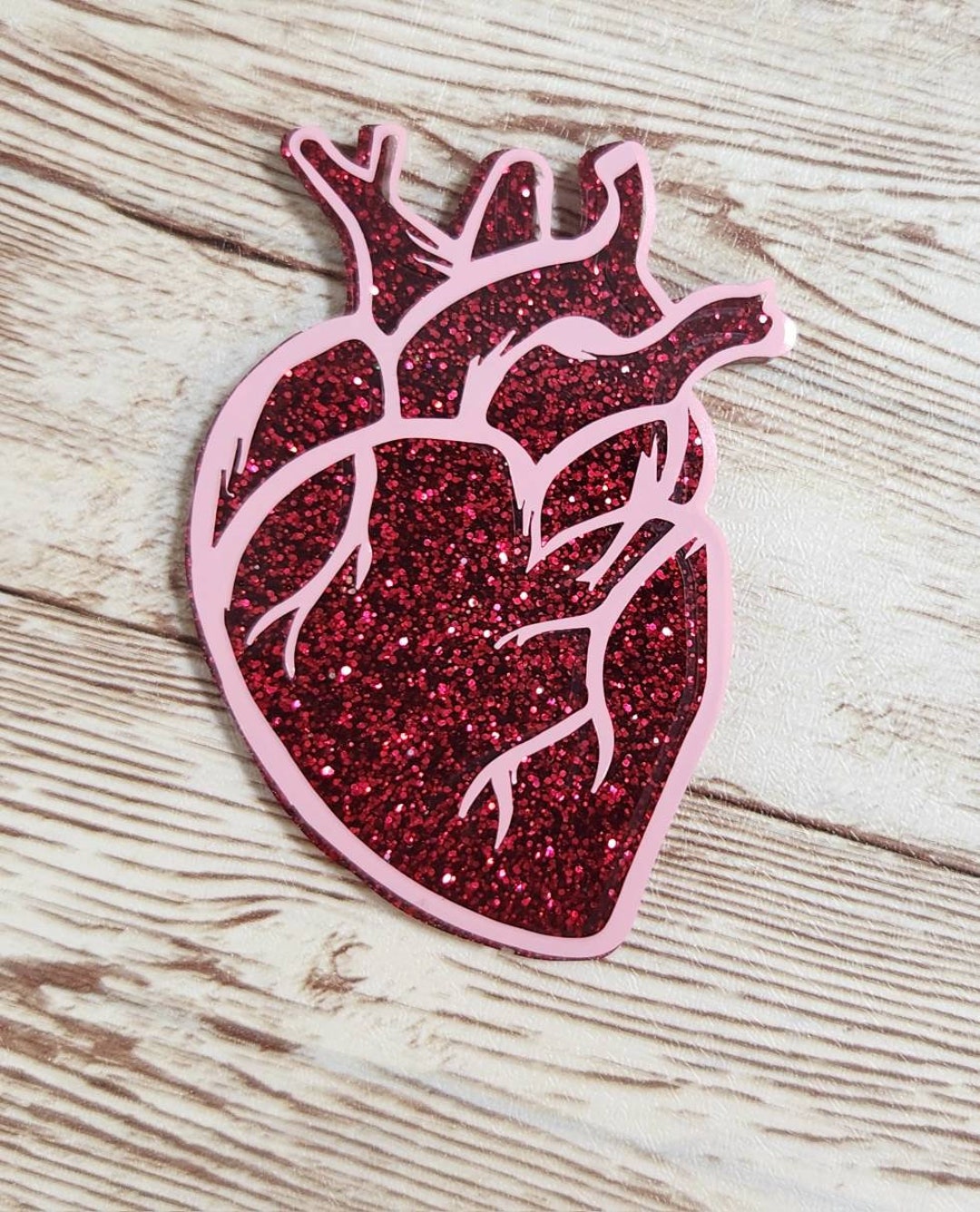 Raspberry Glitter & Pink Anatomical Heart Cardiac Nurse Resin - Etsy