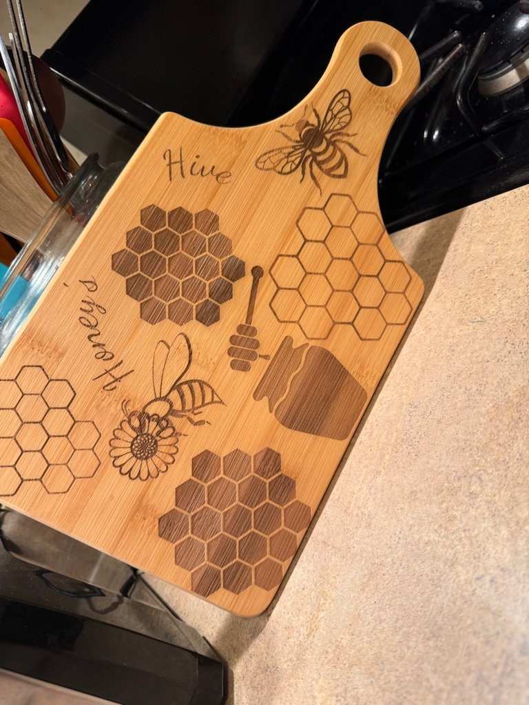 Honey Bee Engraved Cutting Board - Etsy