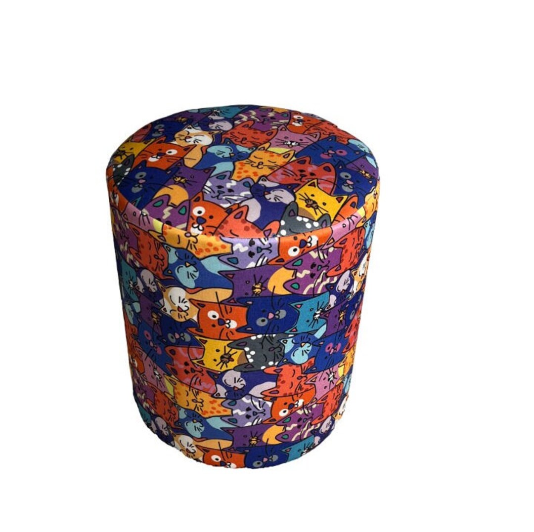 Cute Cats Pattern , Funky Footstools, Pouffe Footstool, Ottoman, Sofa ...