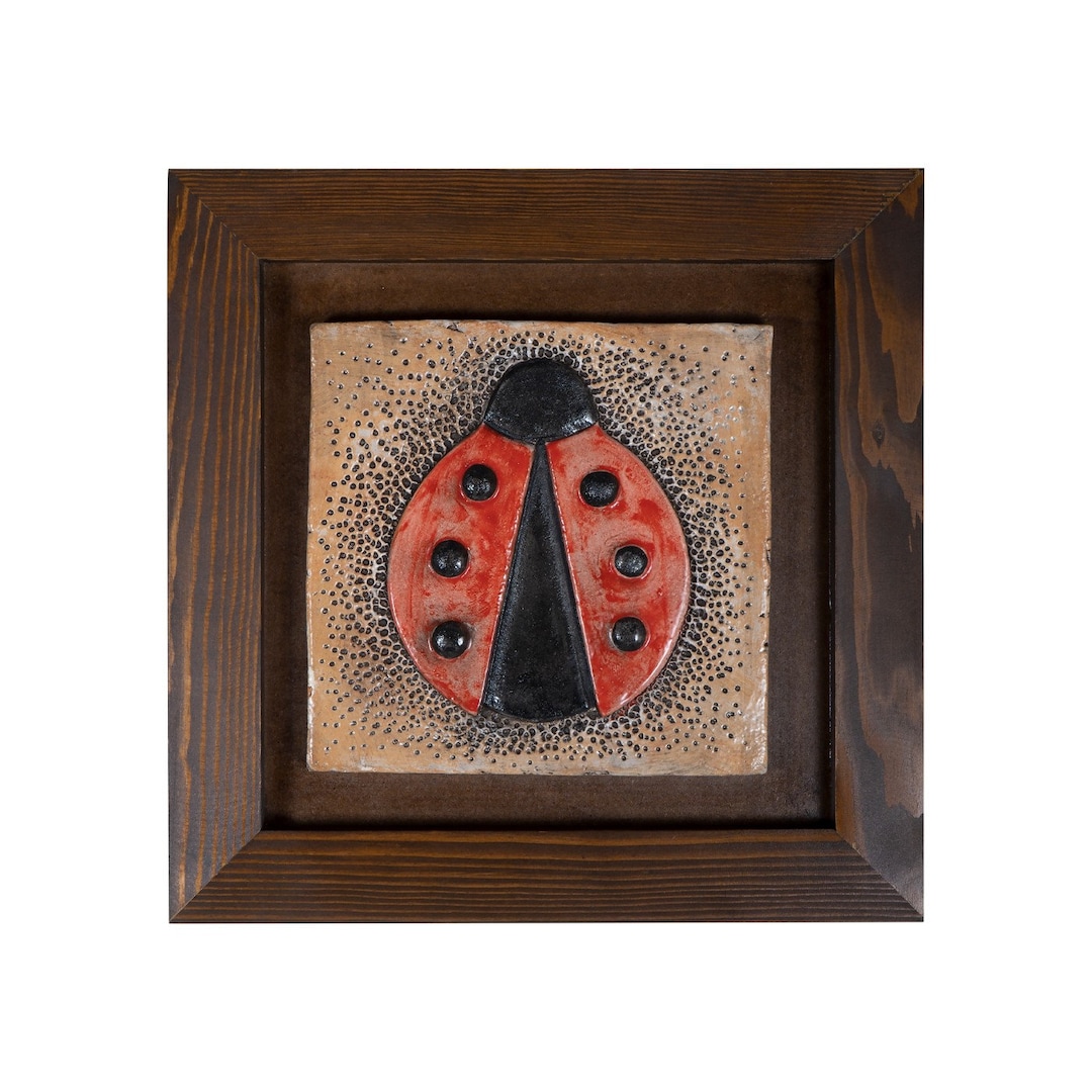 Large Handmade Ceramic Good Luck Wall Hanging - Ladybug, Christmas Gift ...