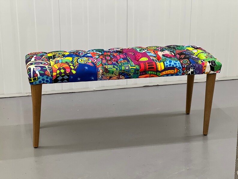 Quilted Bohemian Indoor Bench Upholstered Bench Entryway - Etsy