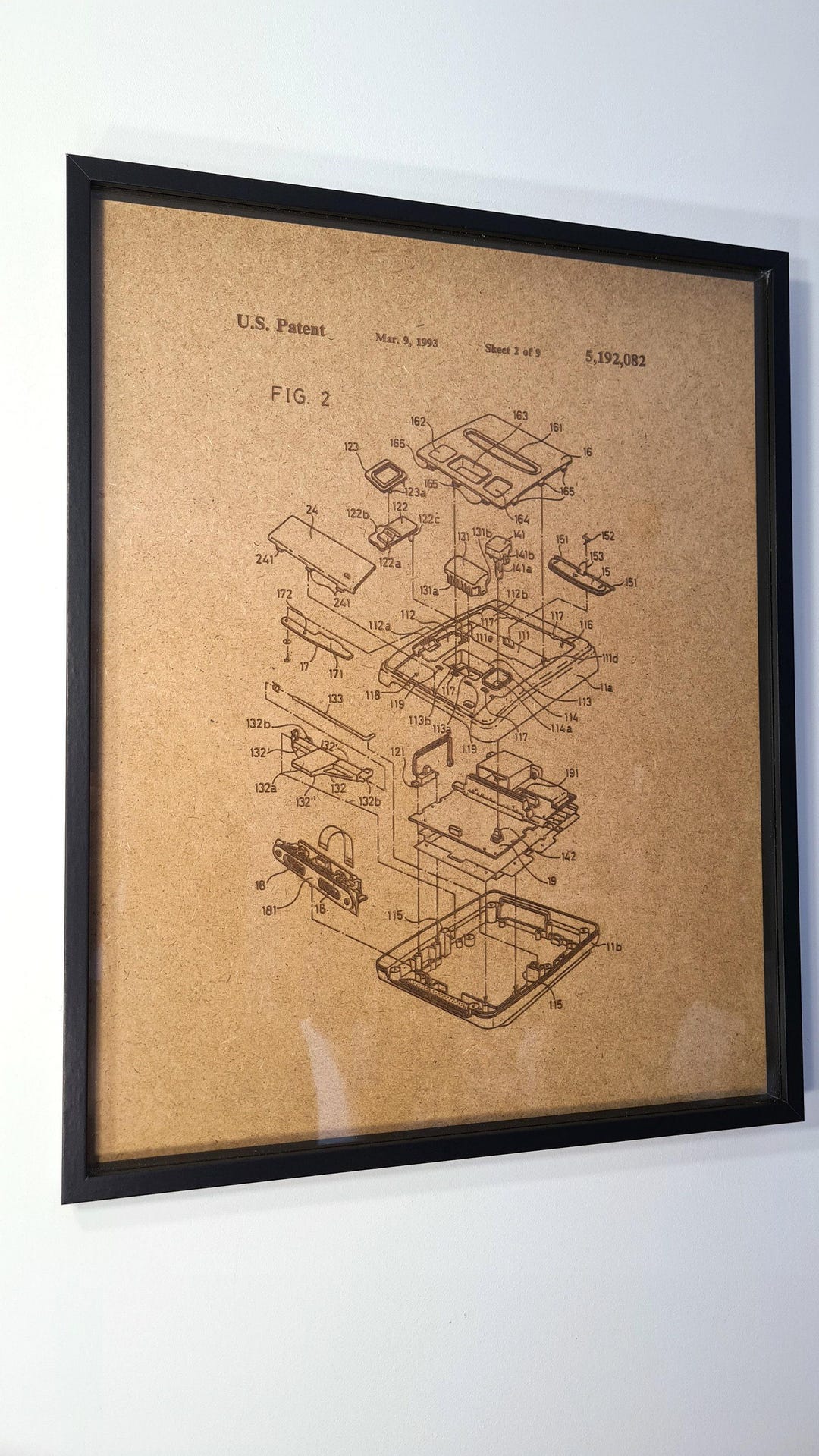 Supernes SNES Game Console Retro Wall Art - Decorative Patent Framed ...