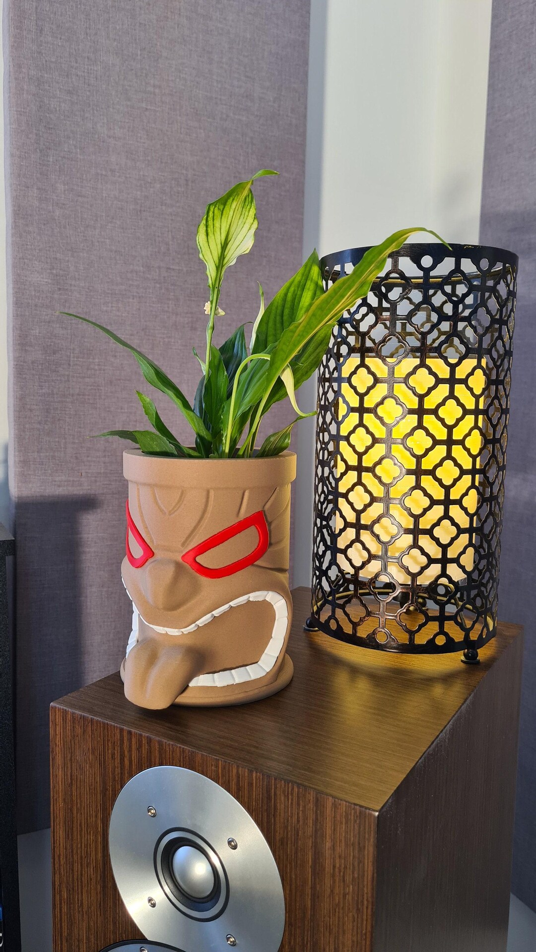 Inca Maya Tiki Plant Pot - 150mm Height - Wood Texture - Zen Yoga - Etsy