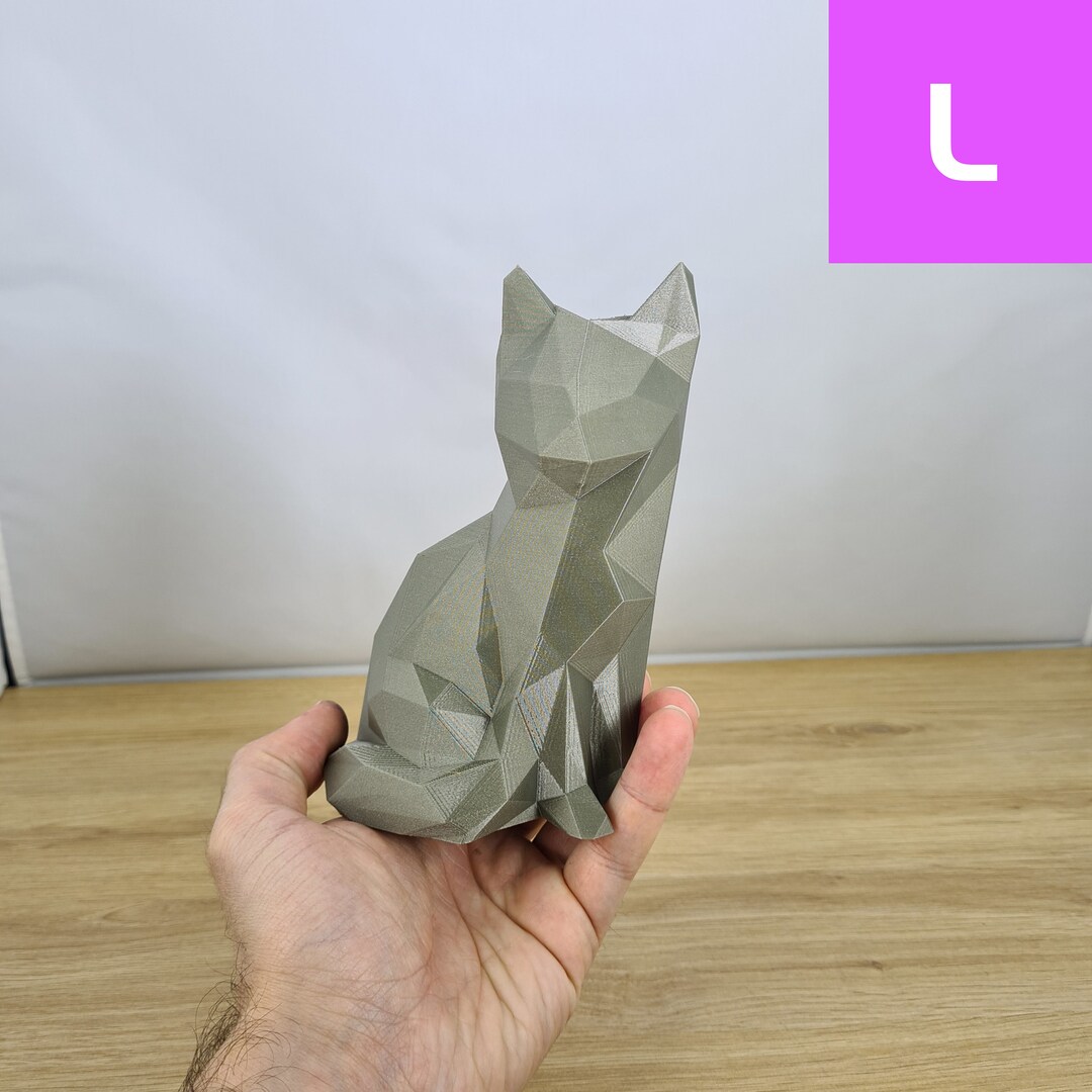 Cat love 3D printed pet low-poly deco perfect gift - Etsy France