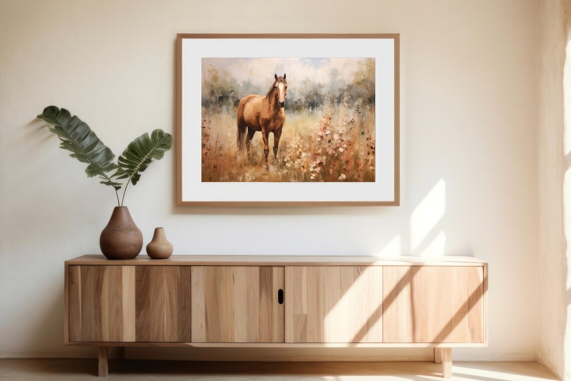 Vintage Horse Wall Art, Farmhouse Nursery Animal Print, Rustic Horse ...