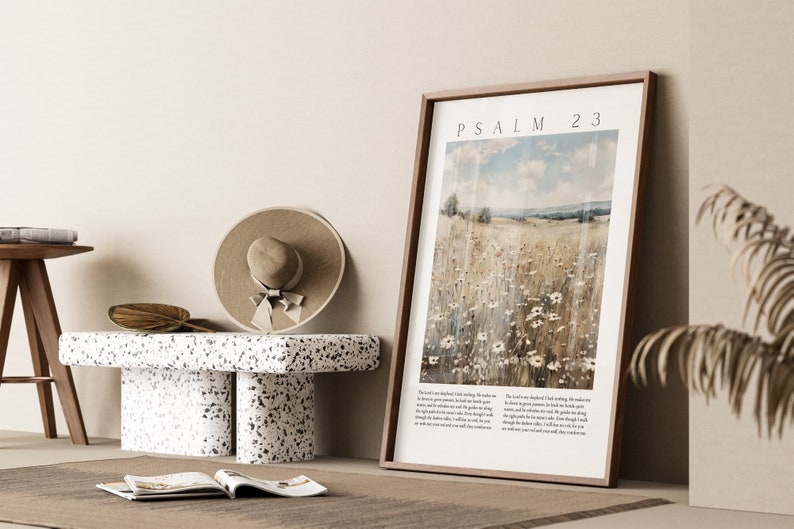 Set of 3 PSALMS Wall Art | PSALM 23 | Bible Verse Wall Art | Vintage ...