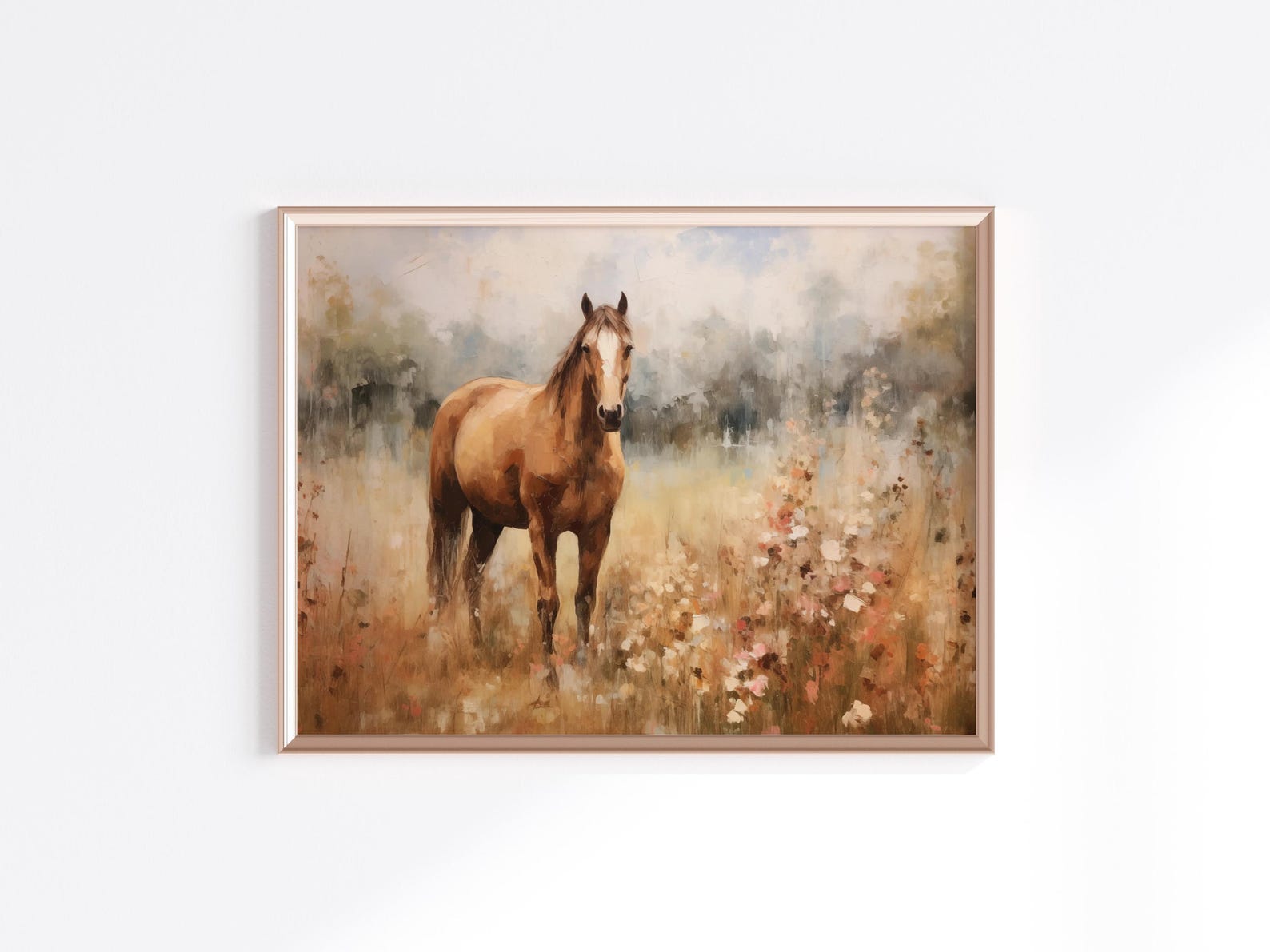 Vintage Horse Wall Art, Farmhouse Nursery Animal Print, Rustic Horse ...
