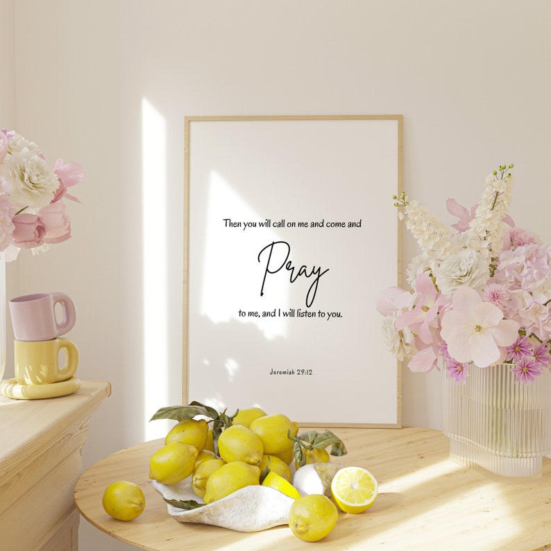 Jeremiah 29:12 Scripture Wall Decor, Minimal Living Room Decor, Bible ...