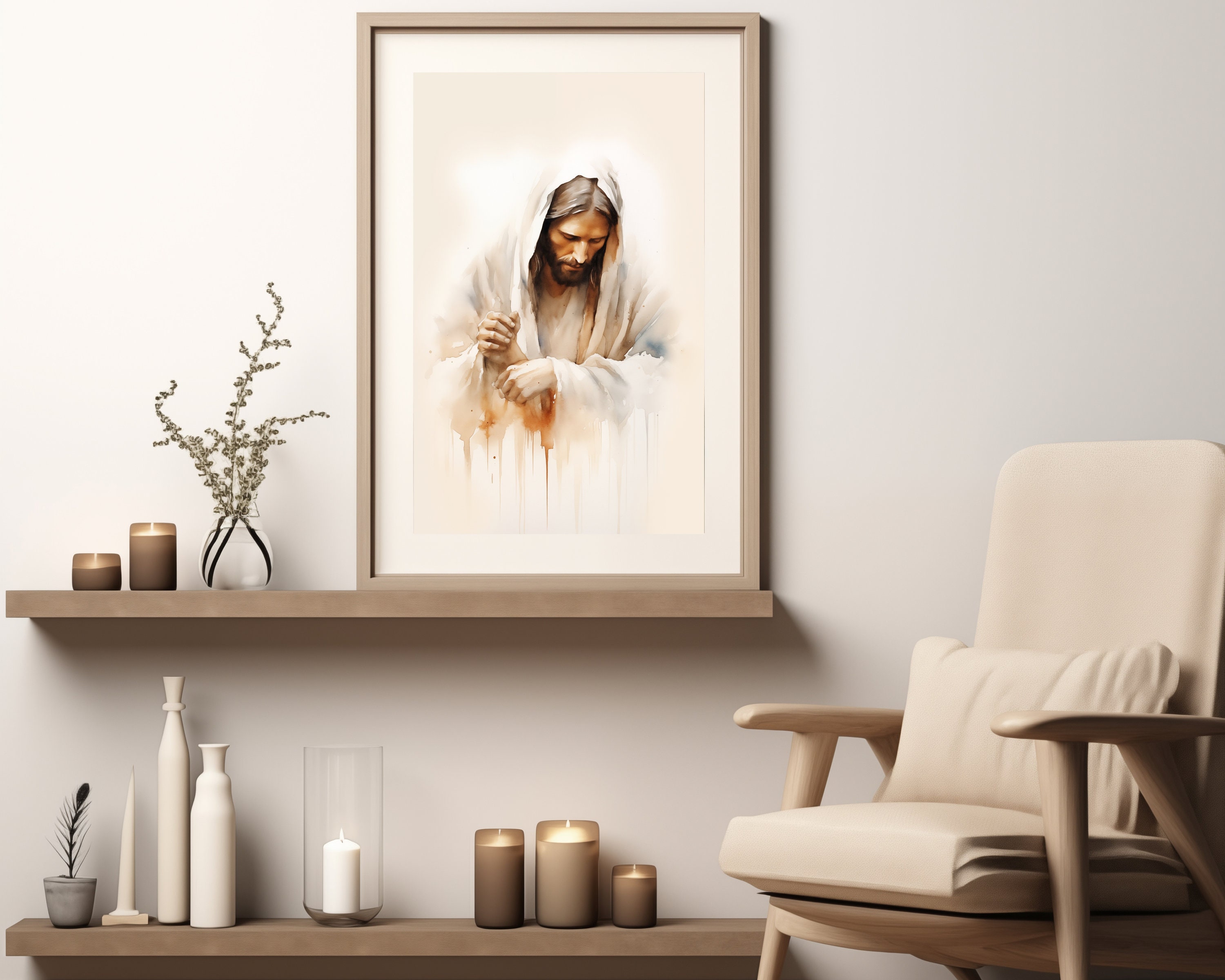 Follow in His Footsteps' Jesus Christ Digital Art Print, Jesus Christ ...