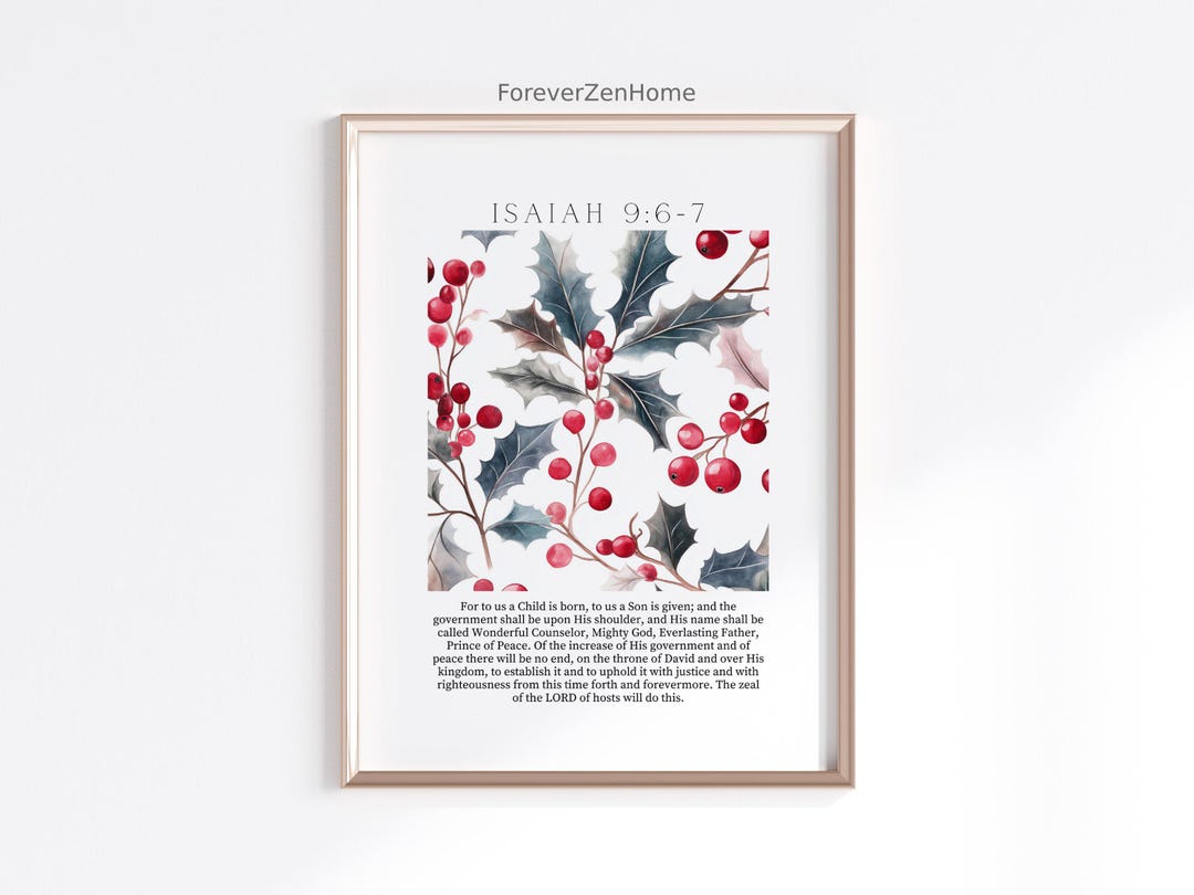 Isaiah 96 Holy Flowers Bible Verse Wall Art Thanksgiving Family Home ...