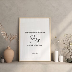 Jeremiah 29:12 Scripture Wall Decor, Minimal Living Room Decor, Bible ...