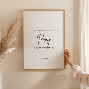 Jeremiah 29:12 Scripture Wall Decor, Minimal Living Room Decor, Bible ...