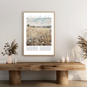 Psalm 23 Wall Art – Christian Landscape Printable, Vintage Bible Verse ...
