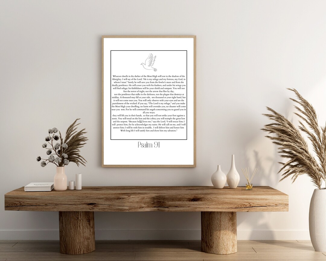 PSALM 91 Scripture Wall Art, the Lord is My Shepherd Christian Wall Art ...