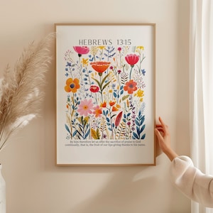 Elegant Floral Bible Verse Wall Art Set of 3 Scripture Quote Poster ...