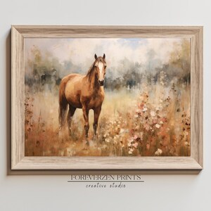 Vintage Horse Wall Art Farmhouse Nursery Animal Poster Cottagecore ...