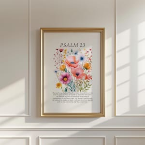 Customizable Floral Psalm Premium Poster, Christian Wall Art, Custom ...