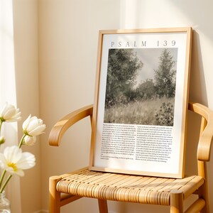 Psalm 139 Wall Art Printable, Vintage Bible Verse Landscape, Christian ...