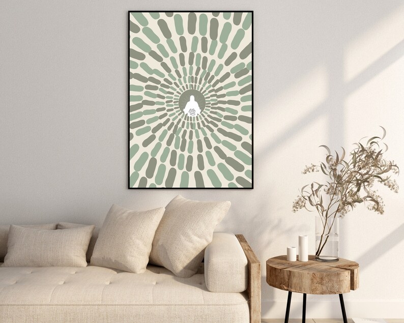 Jesus Feeds 5000 Sage Green Wall Art Christian Modern Bible Sketches ...