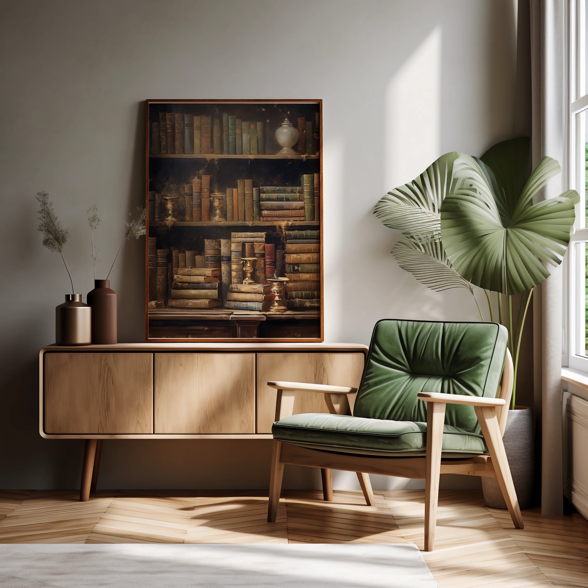 Dusty Library Dark Academia Vintage Print, Dark Academia, Farmhouse ...