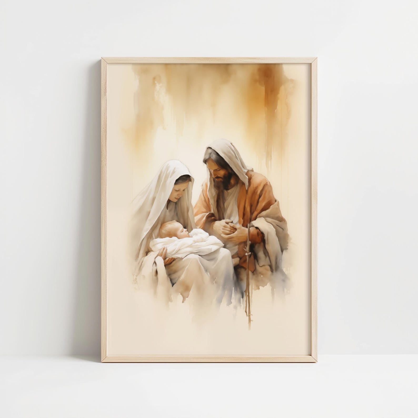 Mary and Baby Jesus Nativity Print, Christian Wall Art Digital Download ...
