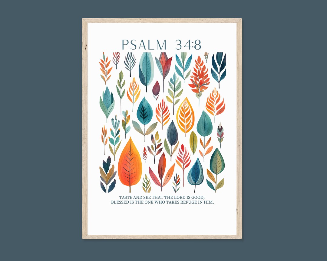 PSALMS 38 4 Bible Verse Print Download, Boho Floral Art Print, Verse ...