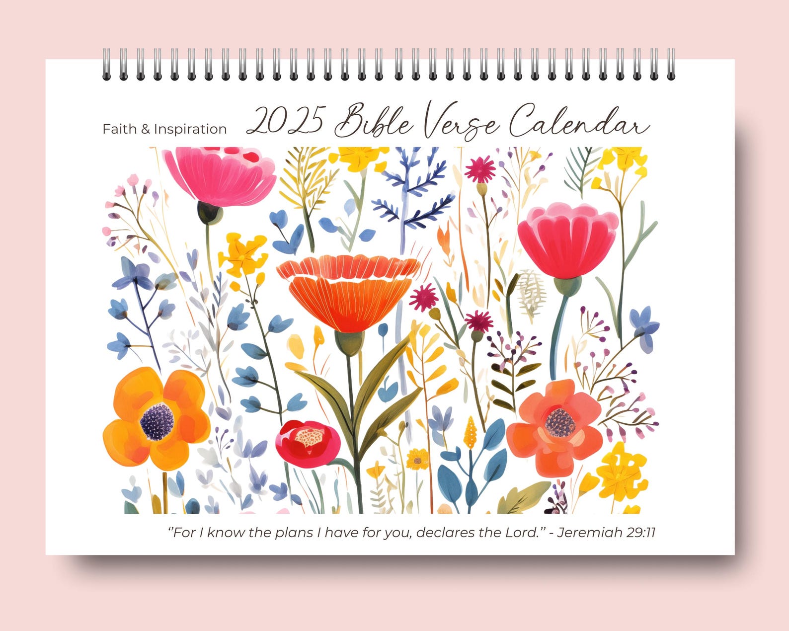 2025 Bible Verse Wall Calendar, Inspirational Floral Scripture ...
