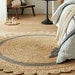 Natural Fiber Scalloped Jute Round Rug - Scalloped Round Rug, Scallop ...