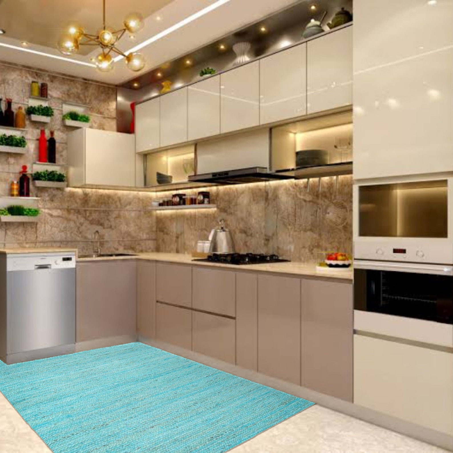 Natural Jute Area Rug Handmade, Kitchen Rug, Custom Rug, 5x7 Square Rug ...