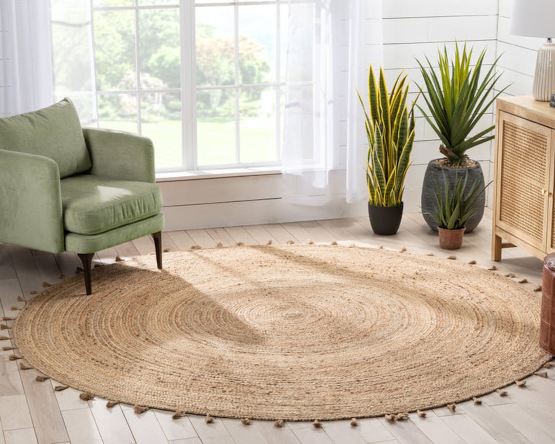 3x3,4x4,5x5,6x6x7x7ft Hand Braided Natural Jute Rug, Jute Area Rug ...