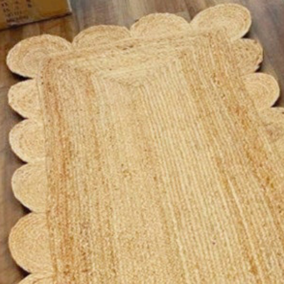 Natural Scalloped Jute Rug, Scallop Edge Rug, Jute Scalloped Rug, Boho ...